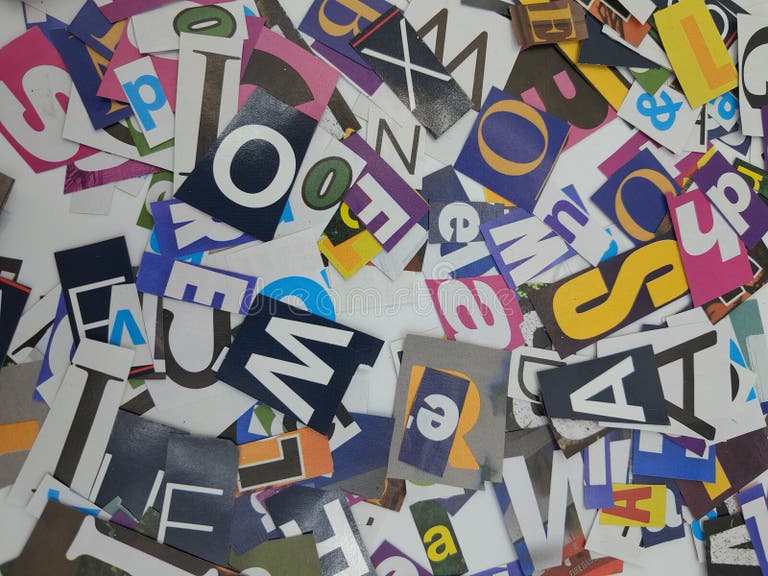 Scrap Paper Letters Collage Stock Image - Image of scrap, yellow: 325726679