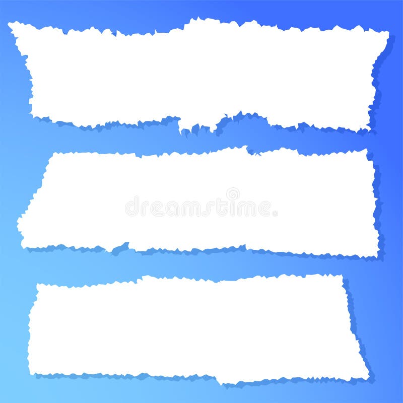 Scrap Paper. Torn Pieces of White Sheet. Flat Vector Cartoon ...