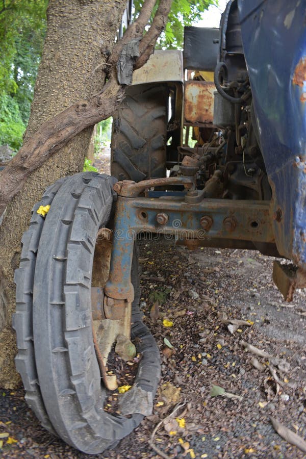 Scrap Part of Old Abandoned Tractor Stock Photo - Image of engine ...