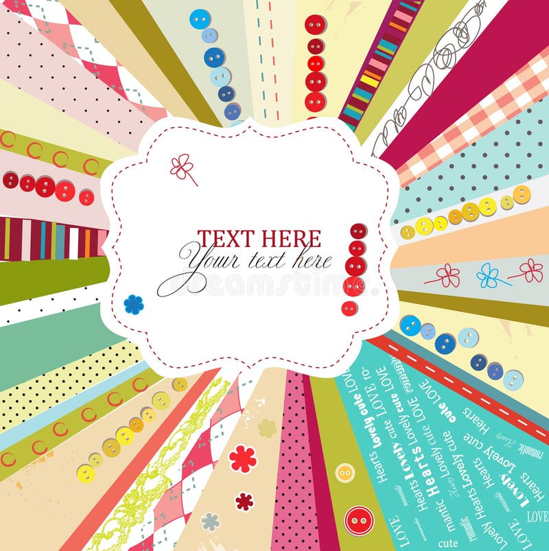 Scrap Template of Vintage Design with Photo Frame Stock Vector ...