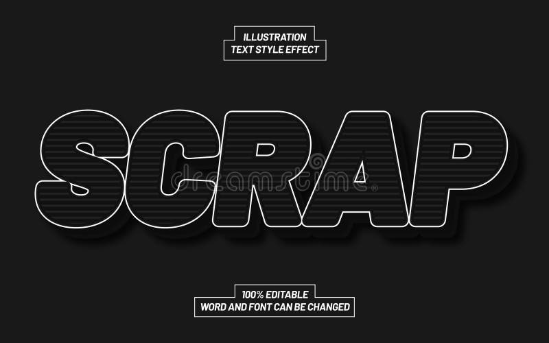 Scrap Black Text Style Effect Stock Vector - Illustration of header ...