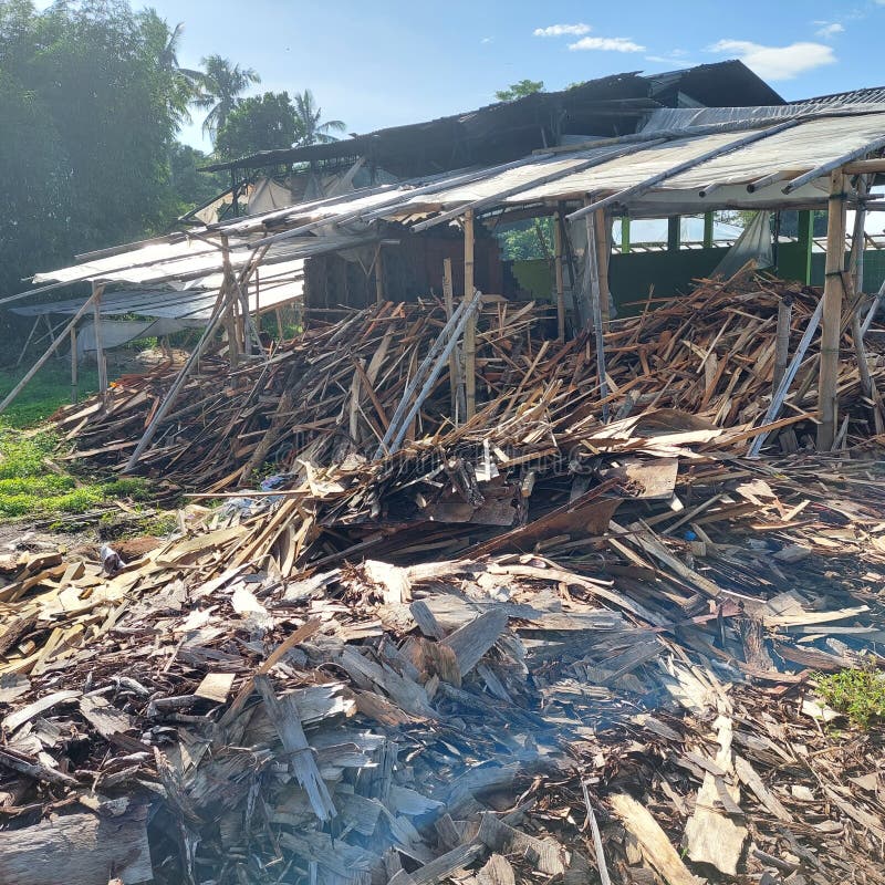 Scrap Wood in a Wood Processing Factory Stock Image - Image of ...