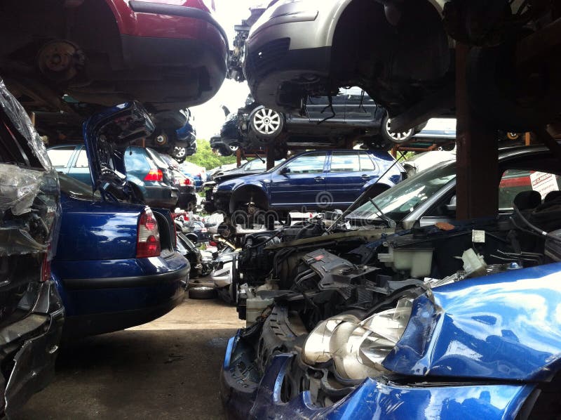 Scrap yard cars stock image. Image of shred, rubbish - 42470017