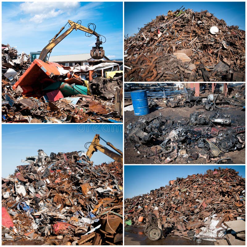 Scrap yard collage stock photo. Image of business, iron - 36466324