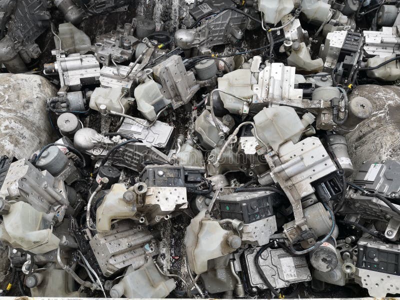 The Scrap Yard Engine and Cars Parts. Stock Image - Image of junkyard ...