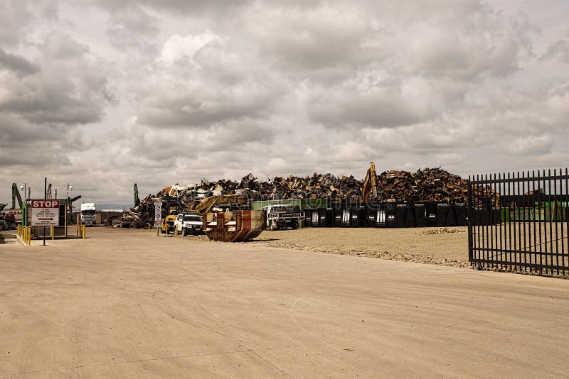 A Scrapyard Recycling Mining Equipment Editorial Image - Image of iron ...