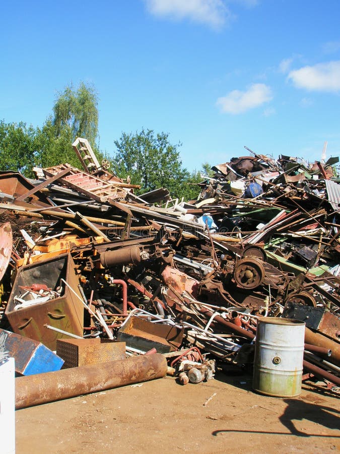 Scrap yard metal waste stock image. Image of industrial - 26386709