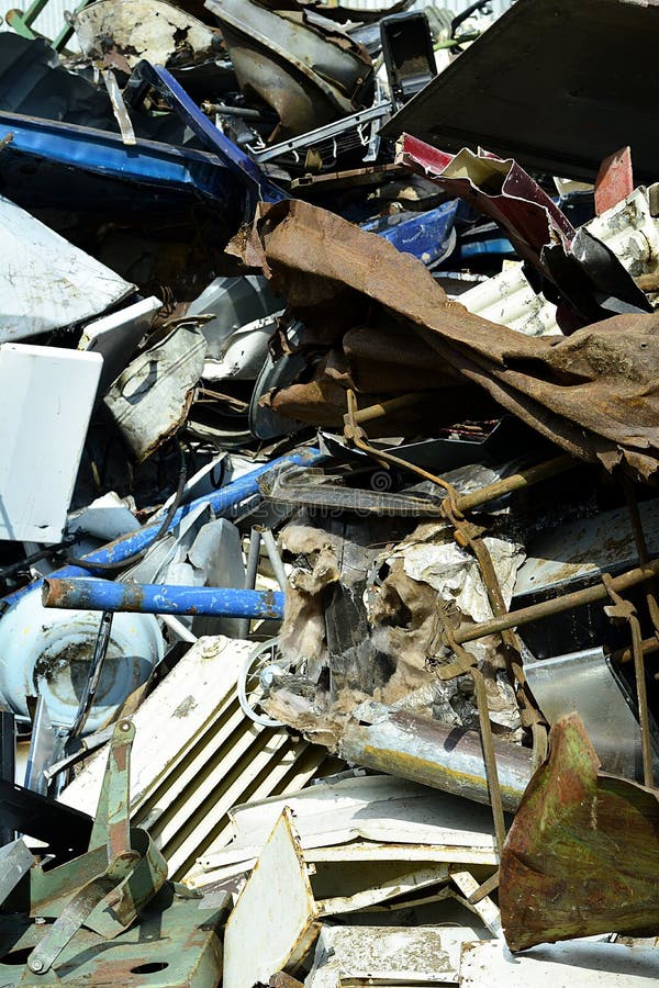 Scrap Yard, Scrap Metal on Waste Dump in a Recycling Company Stock ...