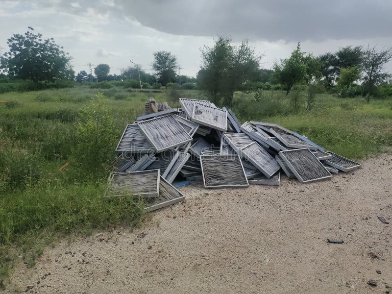 Scrap Yard in Solar Plant in Rajasthan India Stock Image - Image of ...