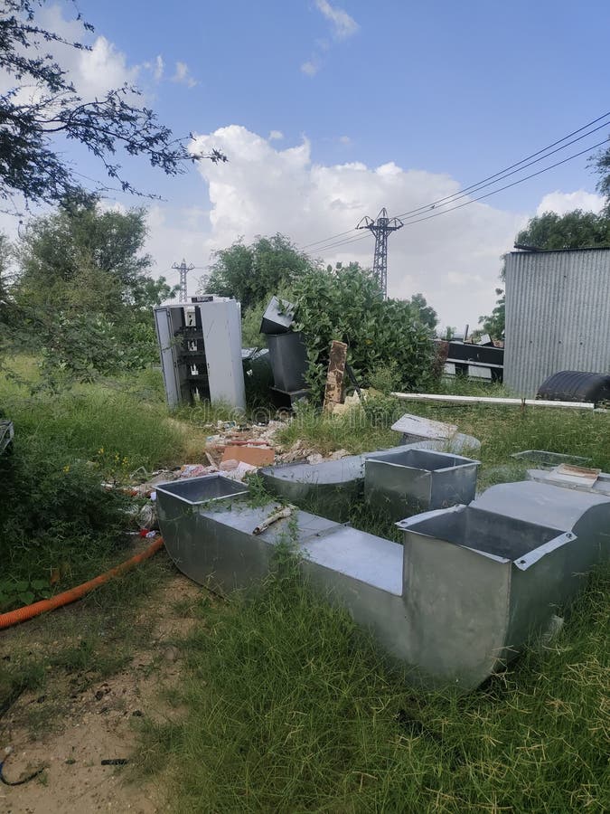 Scrap Yard in Solar Plant in Rajasthan India Stock Image - Image of ...