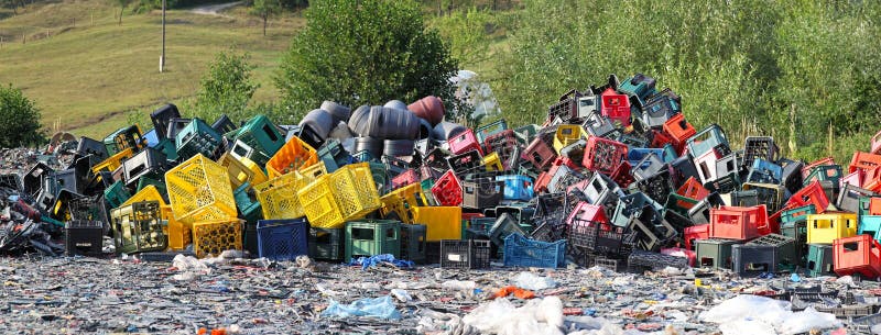 Scrap yard plastic stock photo. Image of crates, factory - 29372104