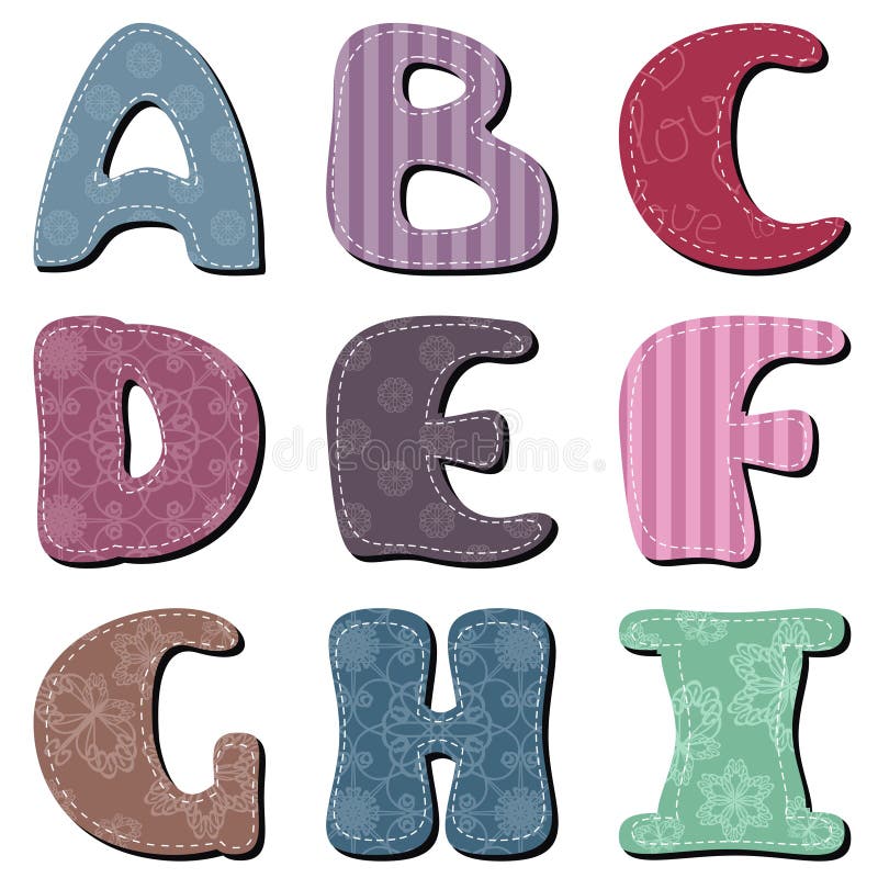 Scrapbook Alphabet on White Background Stock Illustration ...