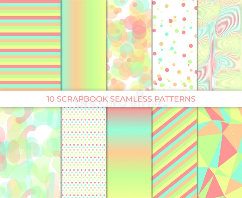 Scrapbook Background Seamless Pattern Cute Paper For Scrap Design Trendy Modern Texture
