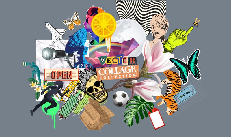 Random Objects Collage Stock Illustrations – 645 Random Objects Collage ...