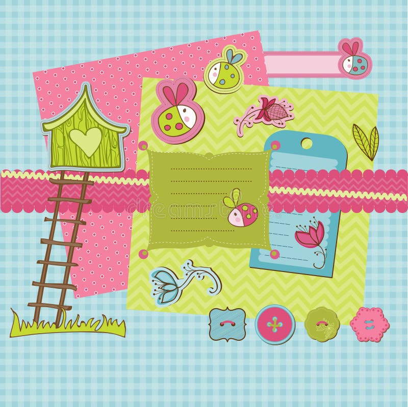 Scrapbook Design Elements - Vintage Wedding Set Stock Vector ...