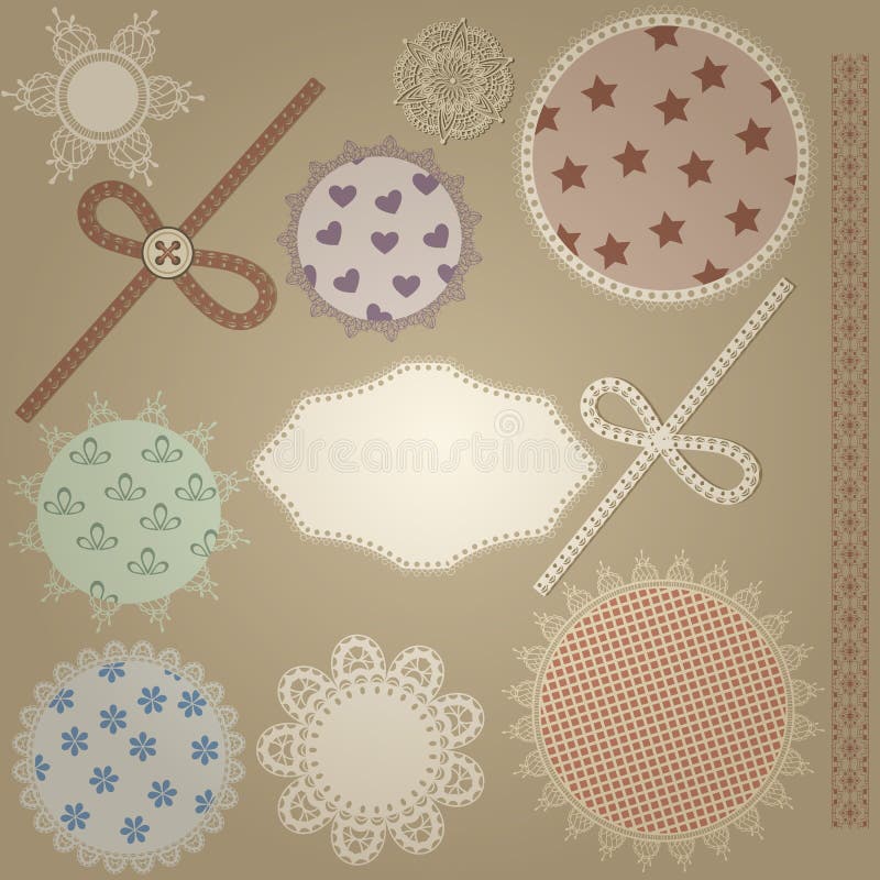 Scrapbook Design Elements Vintage Love Set Stock Vector