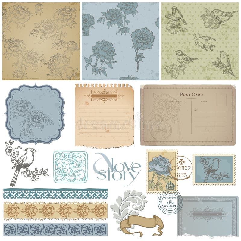 Scrapbook Design Elements - Vintage Stock Vector - Illustration of ...