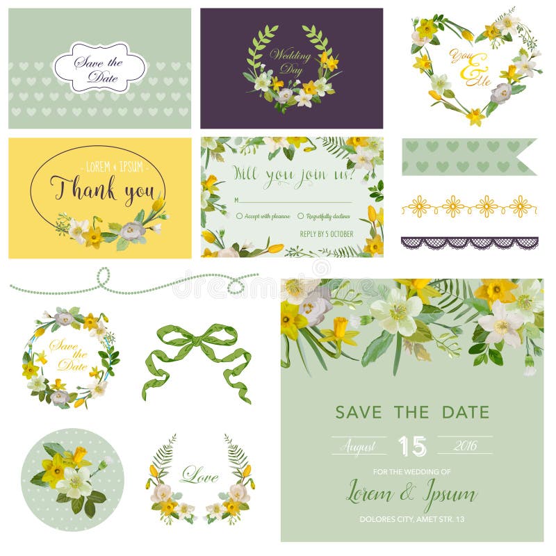 Scrapbook Design Elements - Wedding Spring Flower Theme Stock Vector ...