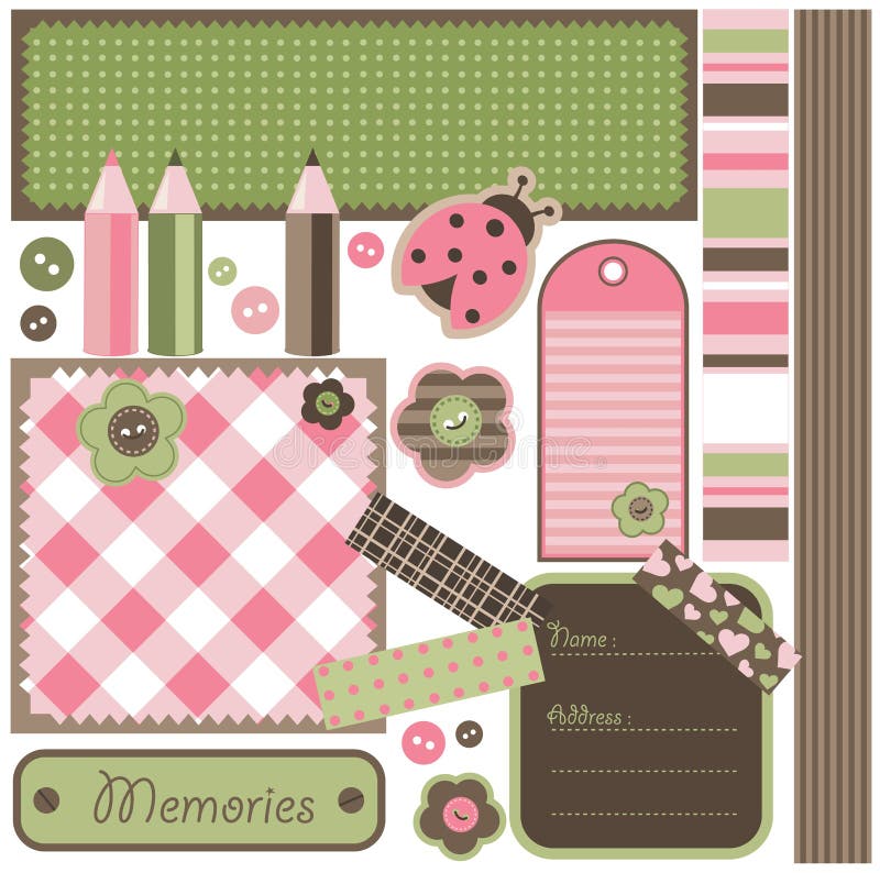 Scrapbook elements stock vector. Illustration of paper - 16659316