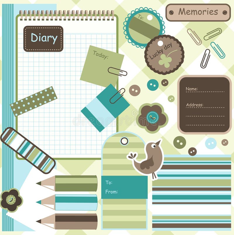 Scrapbook elements stock vector. Illustration of paper - 16659316