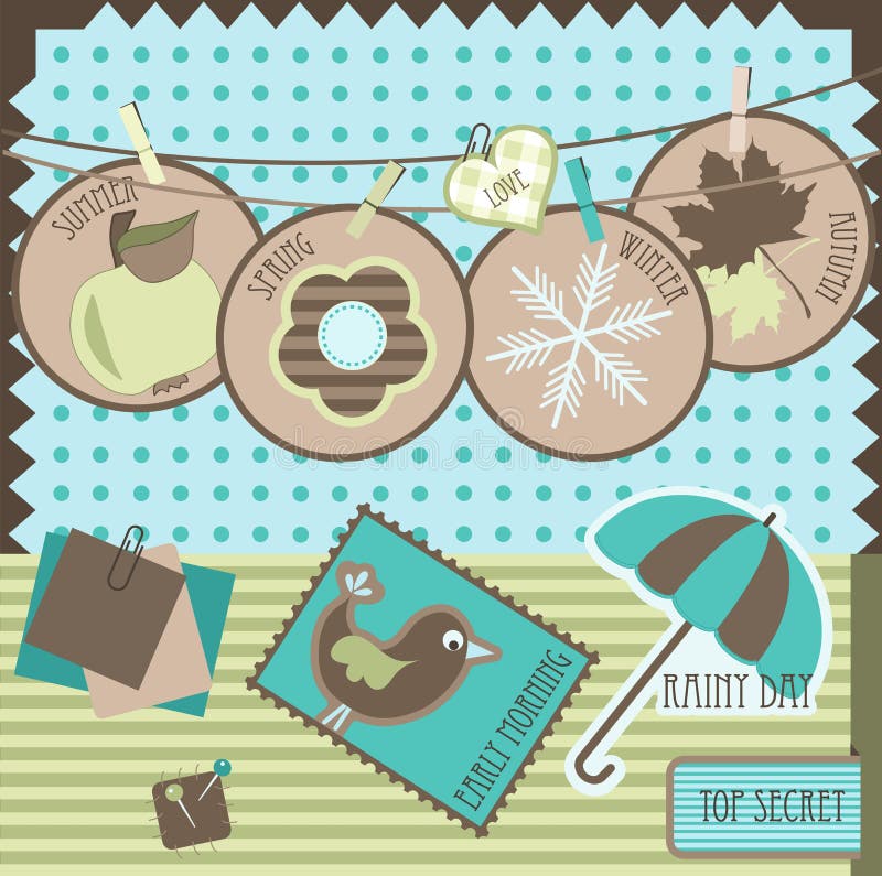 Scrapbook elements stock vector. Illustration of paper - 16659316