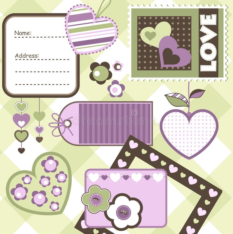 Scrapbook Elements and Patterns for Design, Stock Vector - Illustration ...