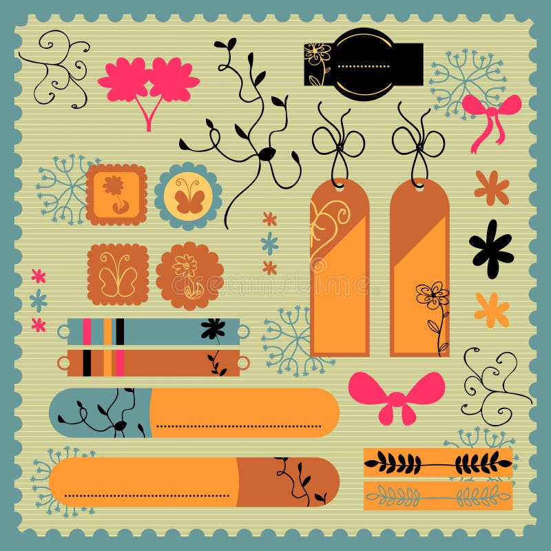 Scrapbook elements stock vector. Illustration of creative - 24031811