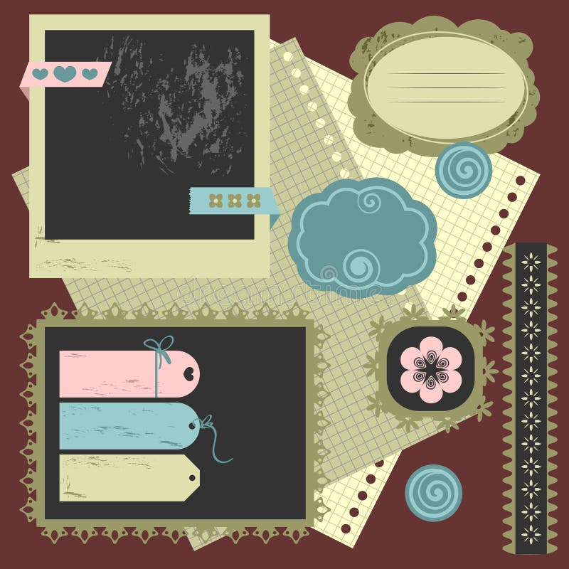 Scrapbook elements stock vector. Illustration of frame - 24031966