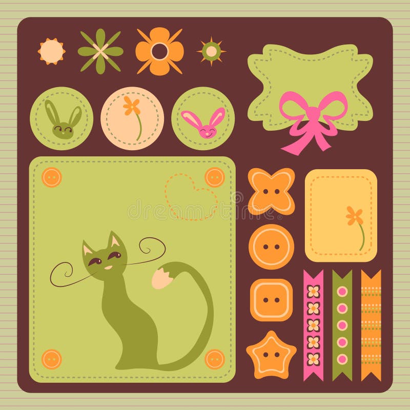 Scrapbook elements stock vector. Illustration of decoration - 24031983