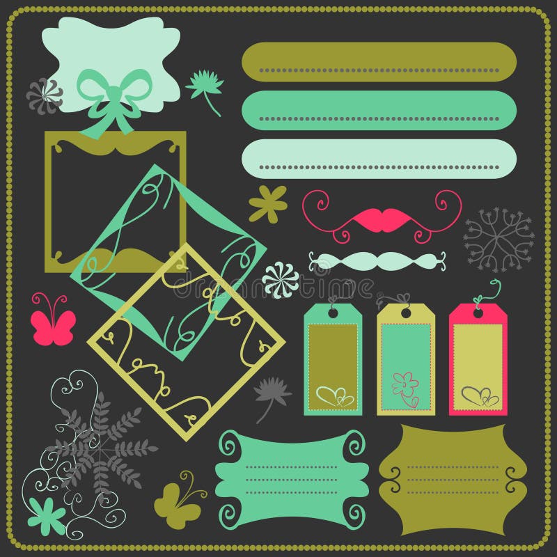 Scrapbook elements stock vector. Illustration of frame - 24093028