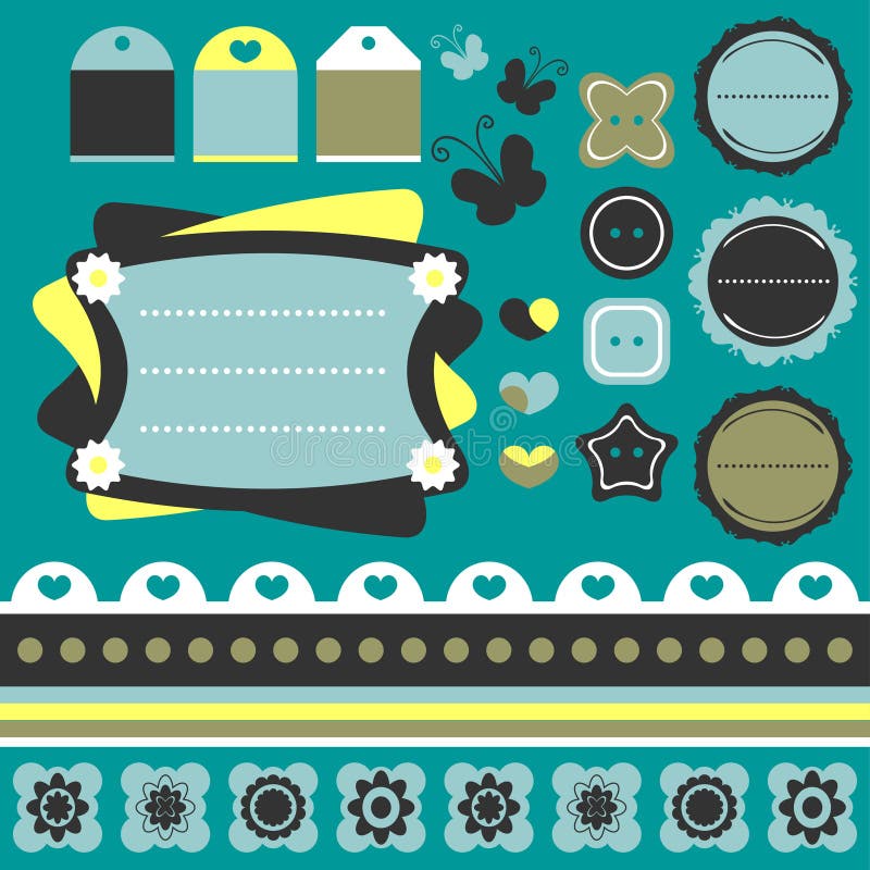 Baby scrapbook elements stock vector. Illustration of clipart - 21819233