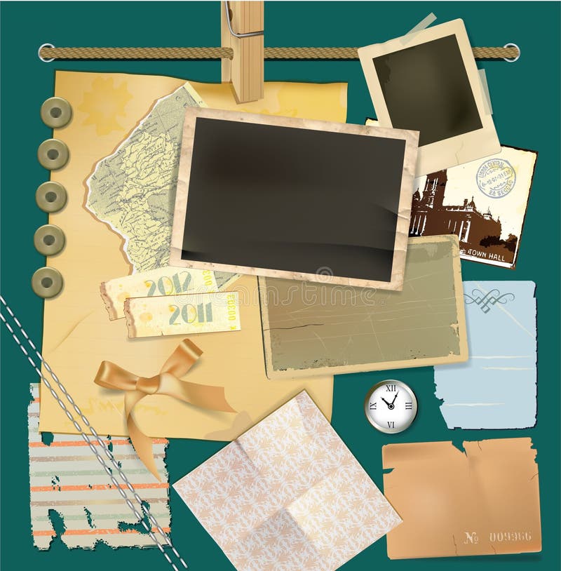 Scrapbook elements set stock vector. Illustration of ticket - 21390322