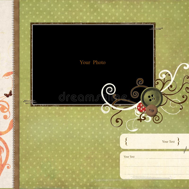 Bohemian Gypsy Style Scrapbook Album Page Layout 8x8 Inches Stock ...