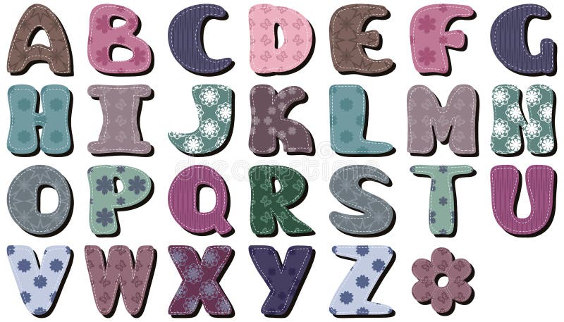 Scrapbook Letters on White Background Illustration Stock Illustration ...