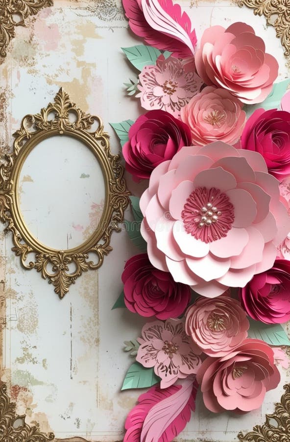 Intricately Designed Floral Scrapbook Page with Vintage Details and ...