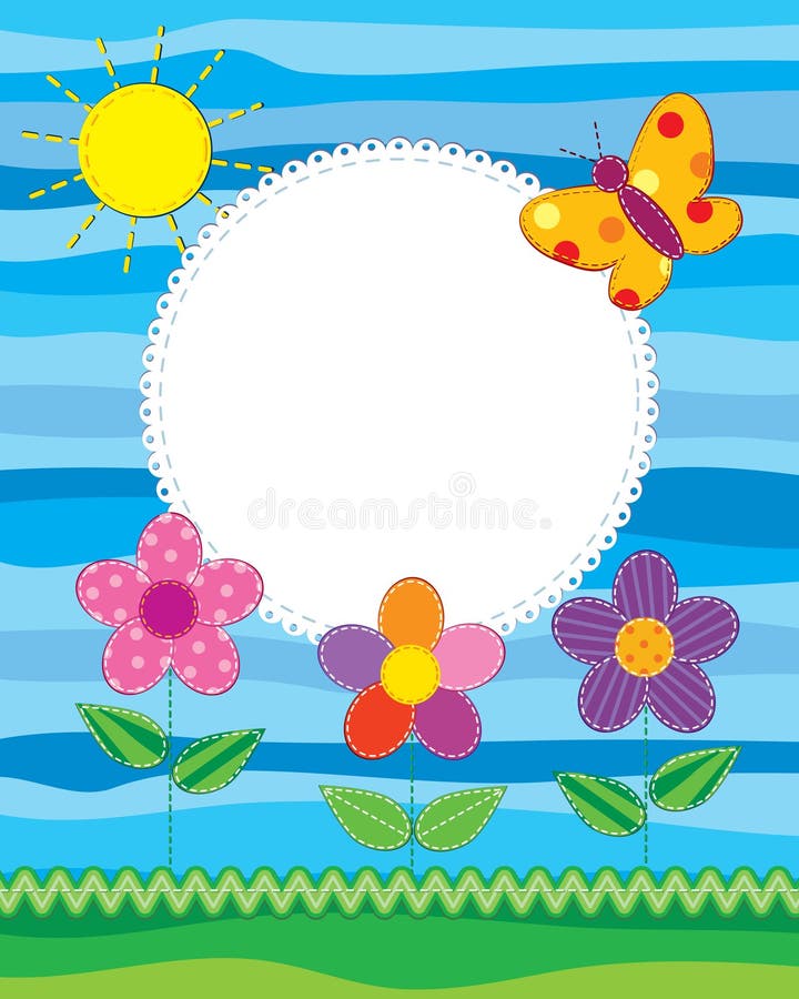 Retro Style Scrapbook Floral Frame Stock Vector - Illustration of label ...