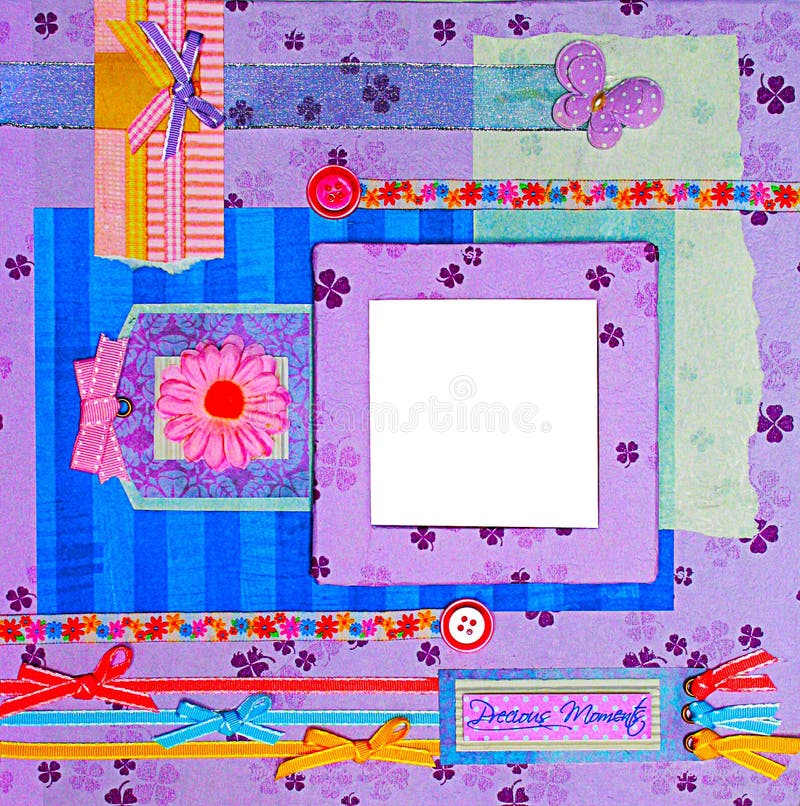 Scrapbook photo frame stock illustration. Illustration of stars - 48962651