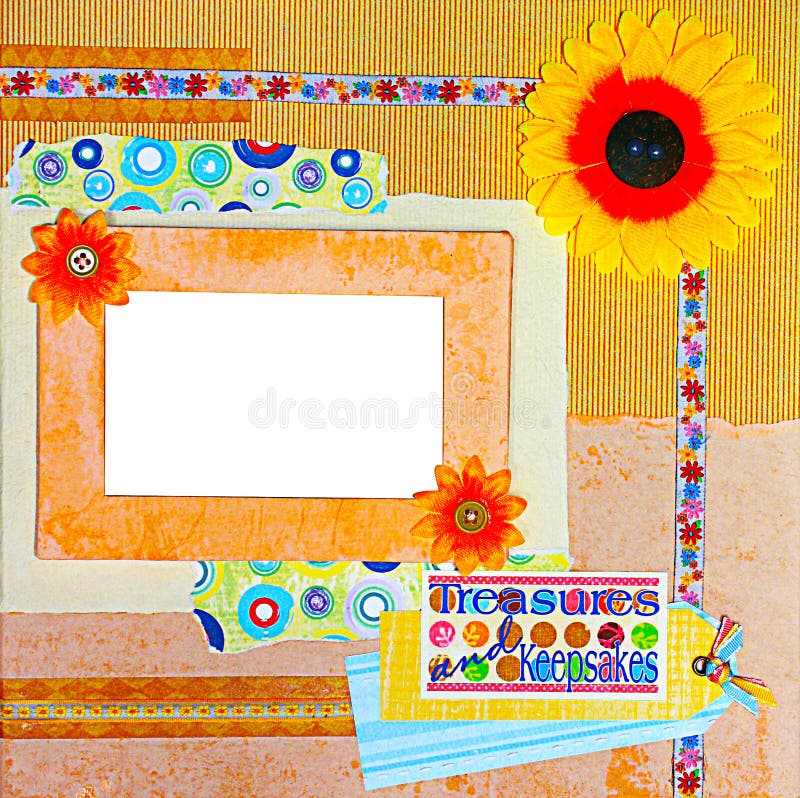 Scrapbook photo frame stock illustration. Illustration of colorful ...