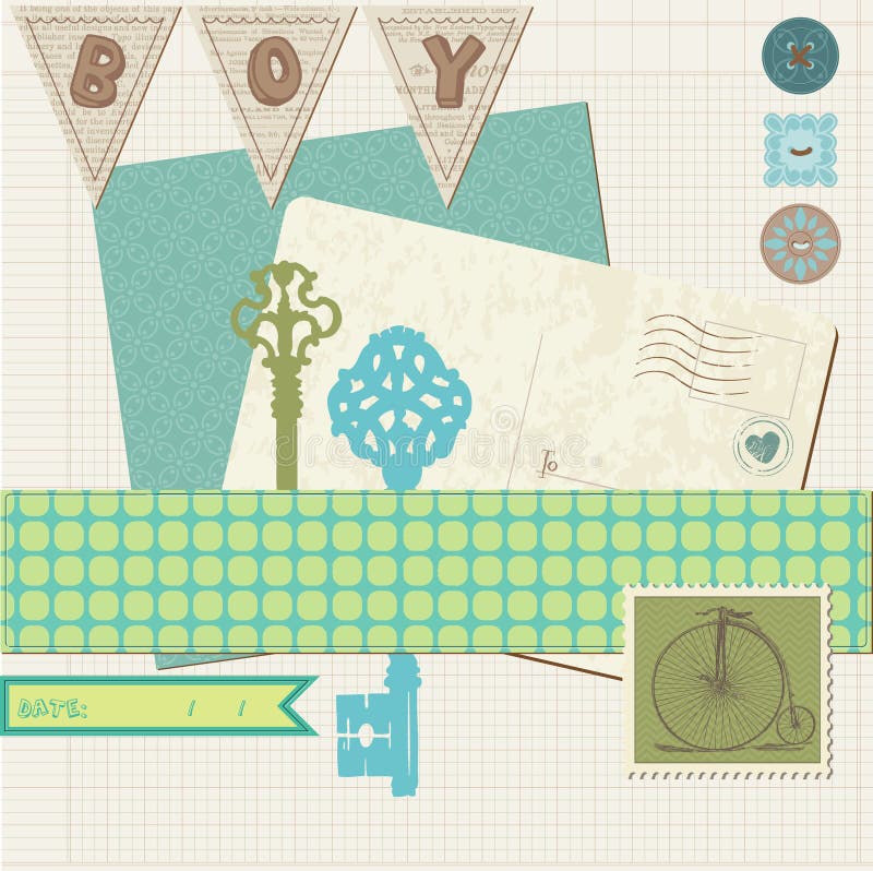 Scrapbook Vintage Wedding Collection Stock Vector Illustration Of