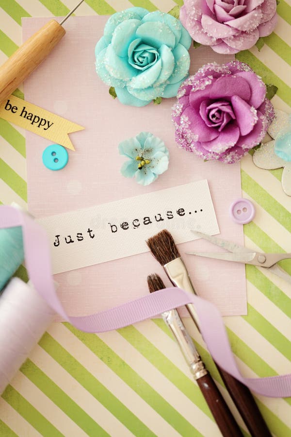 Scrapbooking craft tools stock photo. Image of materials - 38581554