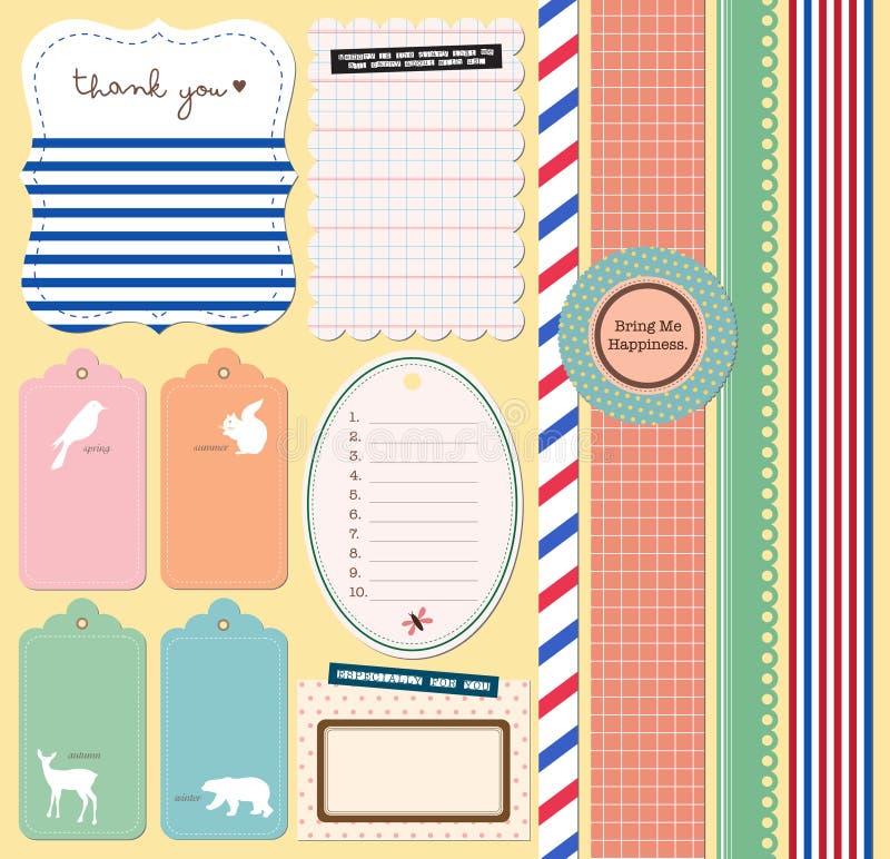 Scrapbooking Elements stock vector. Illustration of cartoon - 15854466