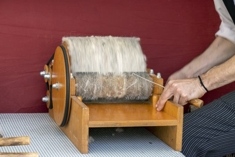 Scrape the Wool with a Craft Machine Stock Photo - Image of skill ...