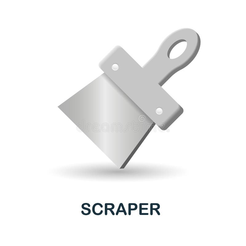 Scraper Icon. 3d Illustration from Construction Instruments Collection ...