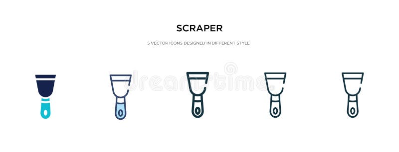 Scraper Icon in Different Style Vector Illustration. Two Colored and ...