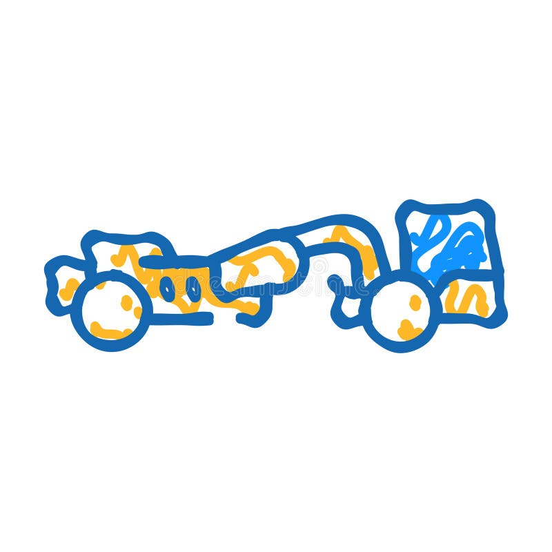 Scraper Machine Construction Vehicle Icon Doodle Illustration Stock ...