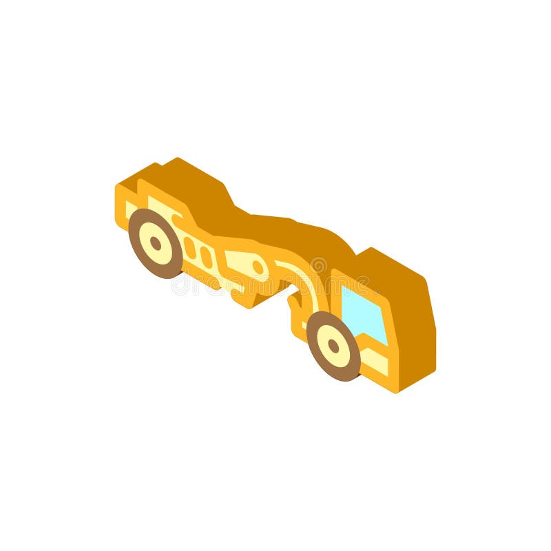 Scraper Machine Construction Vehicle Isometric Icon Vector Illustration ...