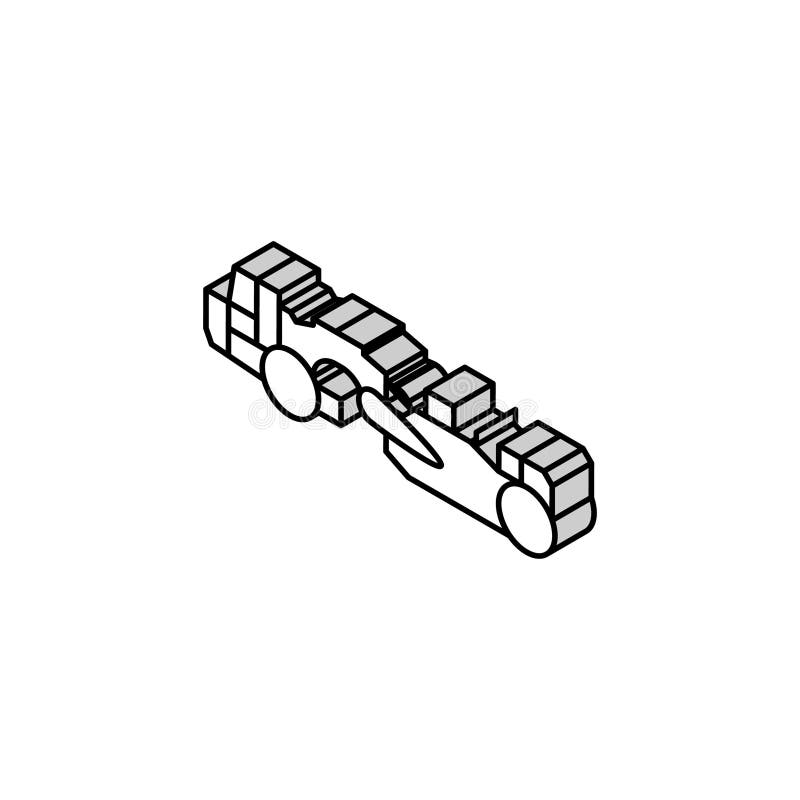 Scraper Machine Construction Vehicle Isometric Icon Vector Illustration ...