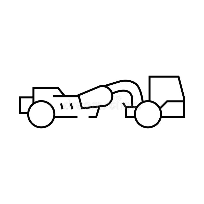 Scraper Machine Construction Vehicle Line Icon Vector Illustration ...