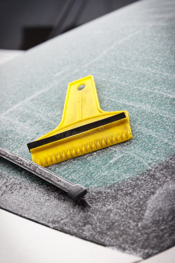 Scraper Using To Scrape Ice from Car Window, Winter Problems in ...