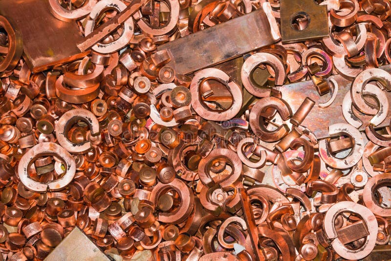 Copper Metal Scrap Materials Recycling Backround Stock Photo - Image of ...